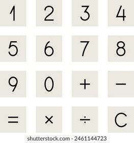 Numbers Mathematical Symbol Icons Vector Stock Vector Royalty Free