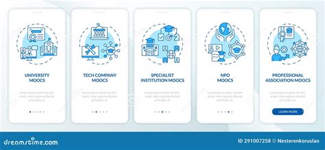 Walkthrough Mooc With Blue Icons Concept Stock Illustration Illustration Of Infographic