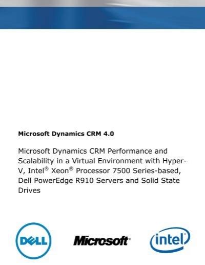 Microsoft Dynamics Crm Performance And Scalability In A Virtual Net