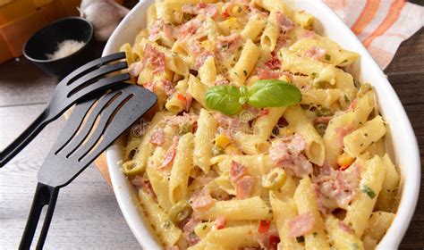 Penne Pasta Casserole With Cheese Stock Image Image Of Macaroni