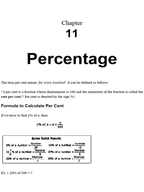 Percentage Pdf Percentage Mathematics