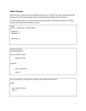 Function Overloading Really Good Notes By Banasthali Vidyapith S