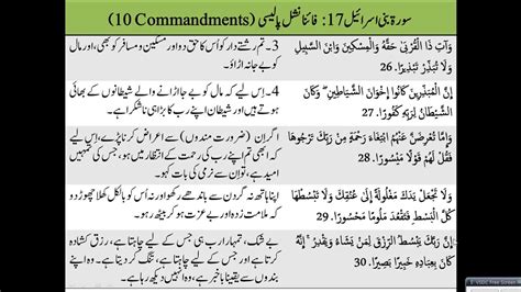 Inilah Surah Bani Israel 10 Commandments Check Islamic Surah