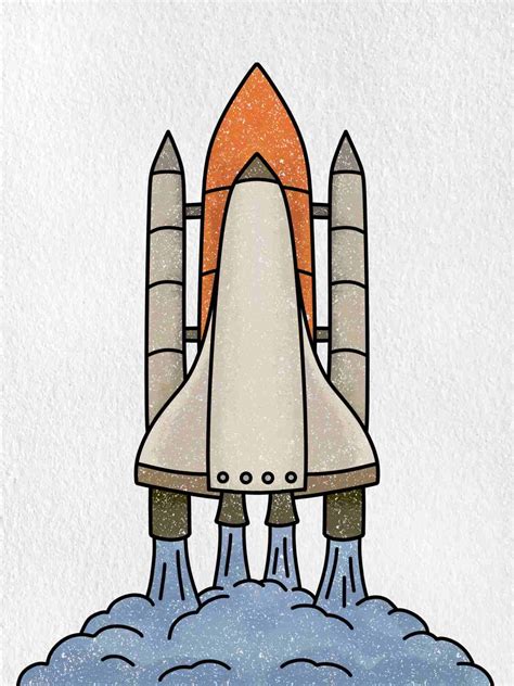 Nasa Rocket Ship Drawing Filespace Shuttle Launch Sketch