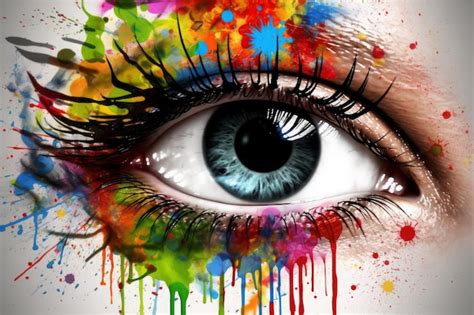 Premium Photo Human Eye Color Effect With Multiple Colors Generative Ai