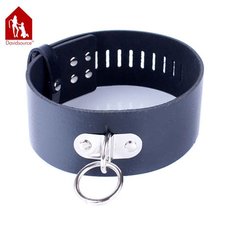 Davidsource 47050mm Soild Leather Lockable Collar With Pull Ring