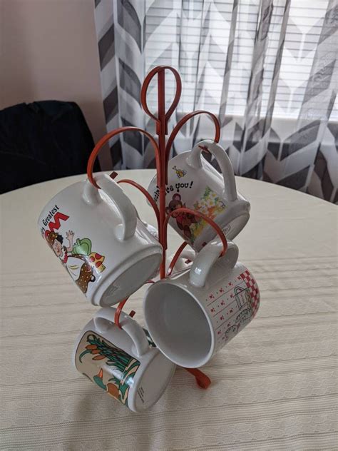 Vintage Mug Tree With 6 Mugs From The 70s 80s 90s Mug Etsy