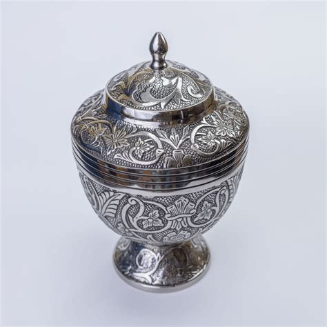 Silver Vintage Ornate Adult Brass Urn Love To Treasure