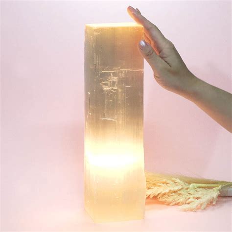 Selenite Rectangle Lamp 30cm For Sale Afterpay Available