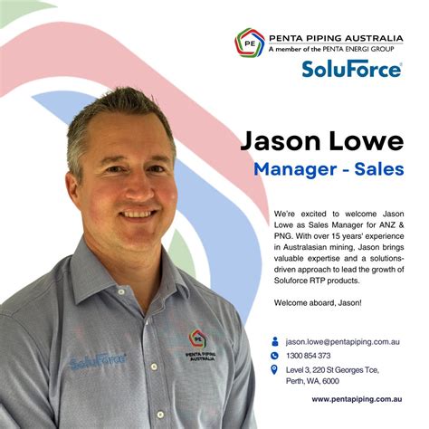 Penta Piping Australia On Linkedin We Are Delighted To Appoint Jason Lowe As Sales Manager