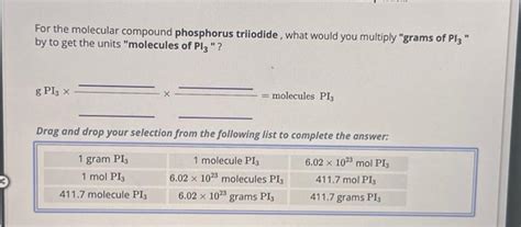 Solved For The Molecular Compound Phosphorus Triiodide What