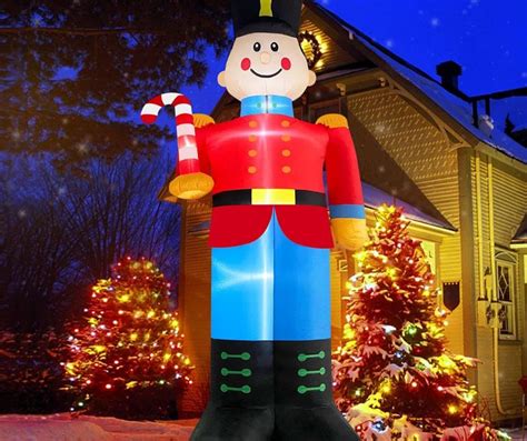 12ft Christmas Inflatable Nutcracker Soldier With Candy Cane Outdoor