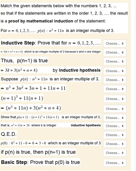 Solved Match The Given Statements Below With The Numbers 1 2 3 So