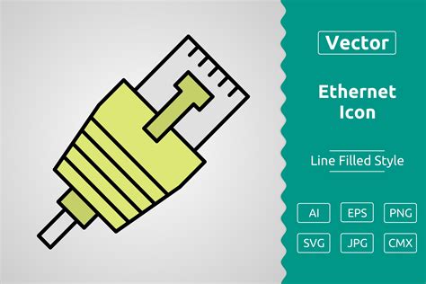Vector Ethernet Filled Outline Icon Graphic By Muhammad Atiq · Creative