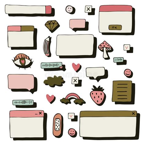 Retro Pc Elements User Interface Operating System Windows Icons In Trendy Retro Style