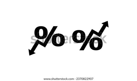 Interest Rate Symbol Increase Decrease Percent Stock Vector Royalty Free 2370822907 Shutterstock