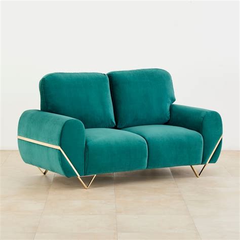 Buy Monarch Velvet 2 Seater Sofa Green From Home Centre At Just INR