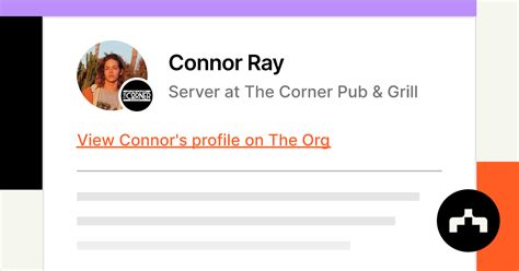 Connor Ray Server At The Corner Pub And Grill The Org