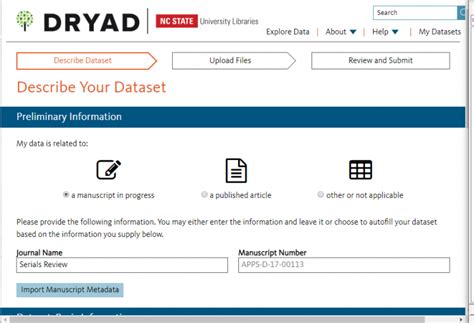 Dryad Data Repository Nc State University Libraries