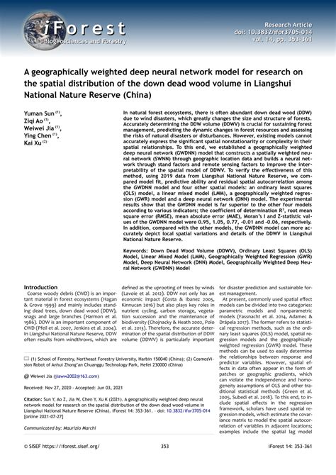 PDF A Geographically Weighted Deep Neural Network Model For Research On The Spatial