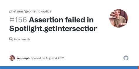 Assertion Failed In Spotlightgetintersection · Issue 156 · Phetsimsgeometric Optics · Github