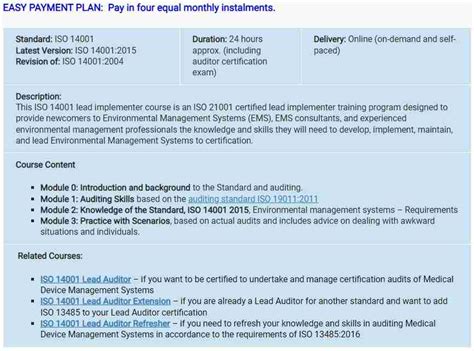 ISO 14001 Lead Implementer E Training ISO 21001 Certified