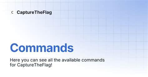Commands Capturetheflag