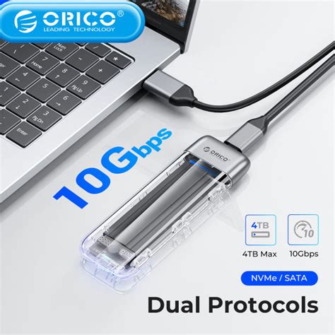 เคส Ssd M2 Orico Nvme Sata Ssd Enclosure เครื่องมือโลหะผสมสังกะสีฟรี