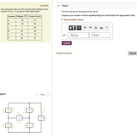 solved constants the numerical values for the currents and voltages in