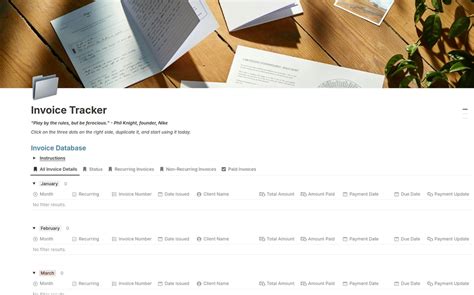 Invoice Generator And Payment Tracker Template Notion Marketplace