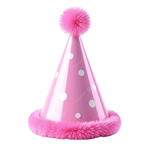 Cute Pink Birthday Party Hat With Stars And Pom Cute Pink Birthday