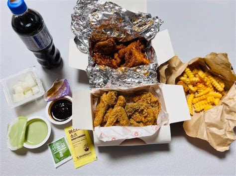 후라이드참잘하는집 연신내점 가성비 좋은 치킨 후참잘 후라이드반 양념반 네이버 블로그