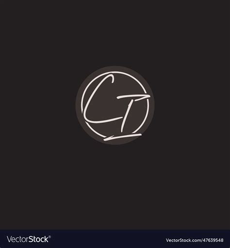 Initials Ci Logo Monogram With Simple Circle Line Vector Image