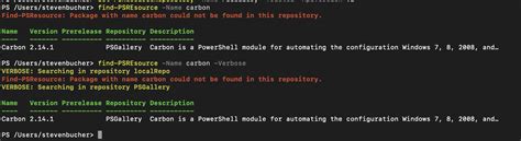 Find Psresource Should Specify What Repo It Cannot Find A Package In When Searching · Issue