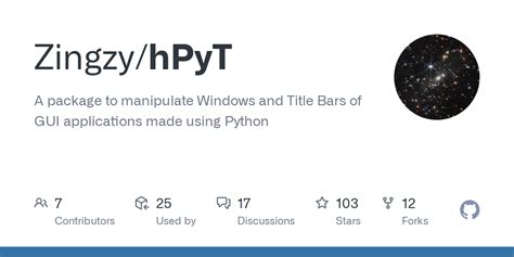 Github Zingzyhpyt A Package To Manipulate Windows And Title Bars Of Gui Applications Made