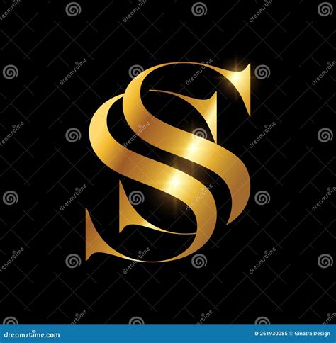 Golden Luxury Monogram Logo Initial Letter Ss Stock Vector