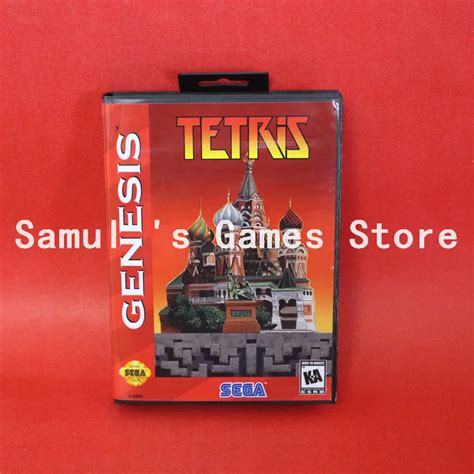 Tetris Boxed Version 16bit Md Game Card For Sega Genesis In Memory