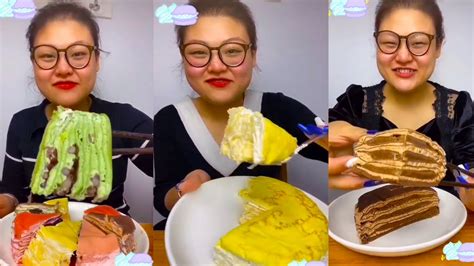 Asmr Crepe Cake Crepe Desserts Mukbang Compilation Youtube