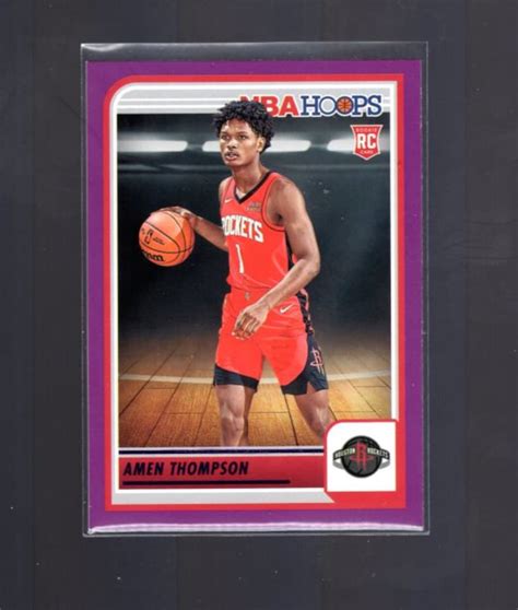 Amen Thompson Rc Panini Nba Hoops Basketball Purple Etsy