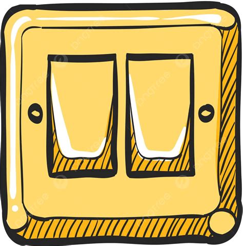 Colorful Drawing Of An Electrical Switch Icon With Onoff Button And A