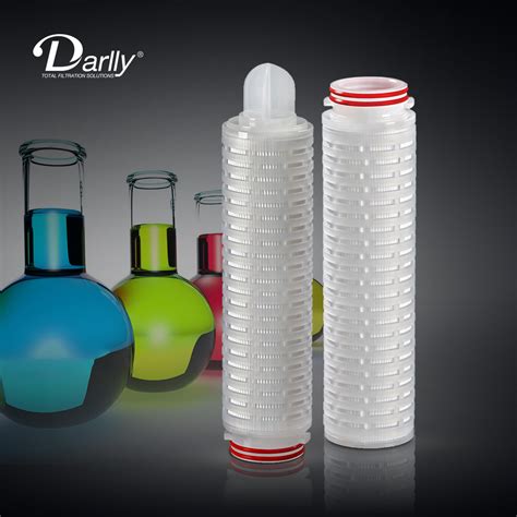 0 1 5um Hydrophilic Ptfe Membrane Pleated Solvent Filter Cartridge For Strong Acids And Bases