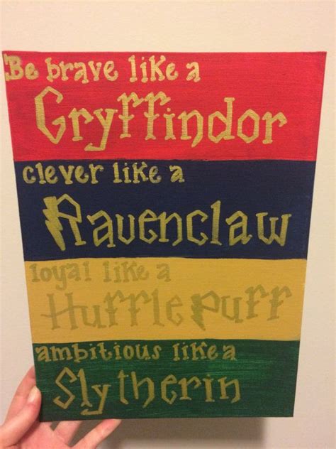 Harry Potter Hogwarts House Traits Canvas In 2020 Harry Potter