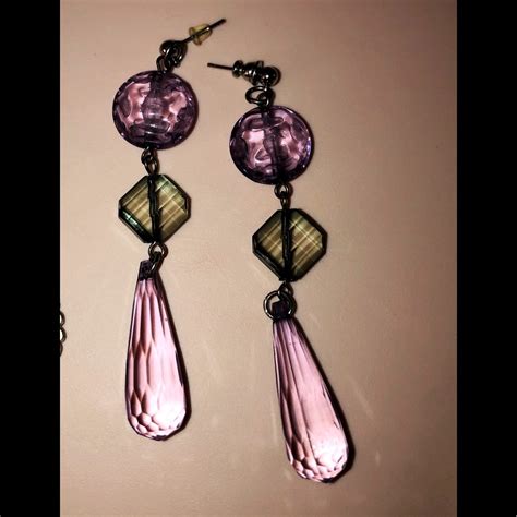 6 Pieces Shades Of Pink Purple Costume Jewelry Gem