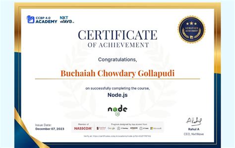 Buchi Chowdary Gollapudi On Linkedin Nxtwave Ccbp Ccbpian Node