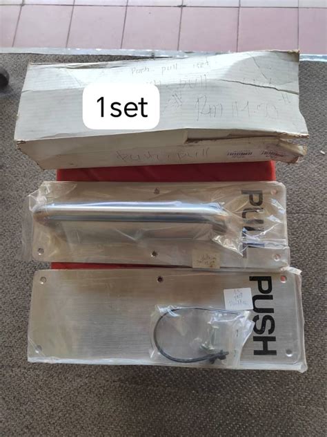 Stainless Steel Push And Pull Door Handle Set Entrance Door Plate
