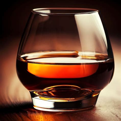 Premium Ai Image Glass Of Cognac Over Wooden Surface