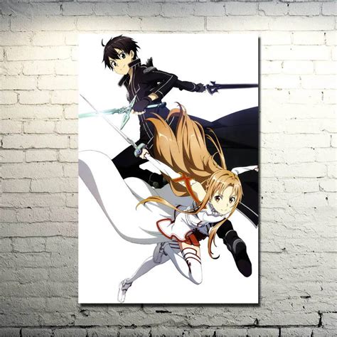 Sword Art Online Kirito Asuna Silk Poster Print X X Inches Anime Pictures For Bedroom