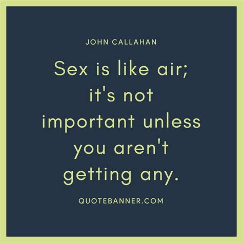 John Callahan Quote Sex Is Like Air Its Not Important Unless