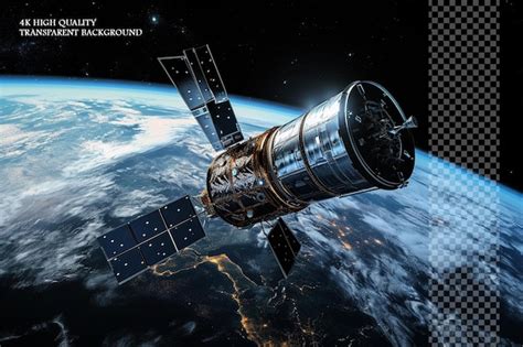 Un poderoso telescopio espacial en órbita alrededor de la Tierra proporcionado sobre un fondo