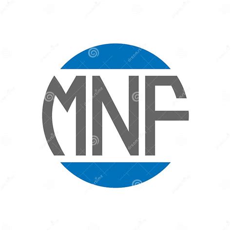 Mnf Letter Logo Design On White Background Mnf Creative Initials Circle Logo Concept Stock
